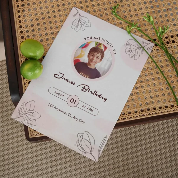 Floral Elegance Personalized Birthday Invitation - DesignGenix