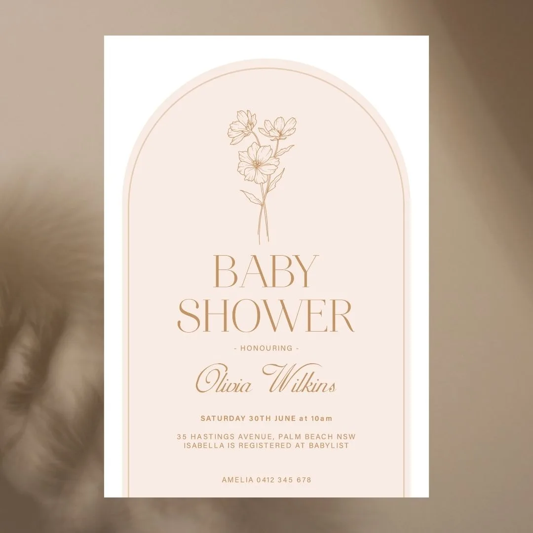 Elegant Floral Baby Shower Invitation - DesignGenix