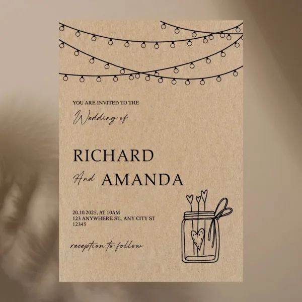 Rustic Charm Wedding Invitation - DesignGenix
