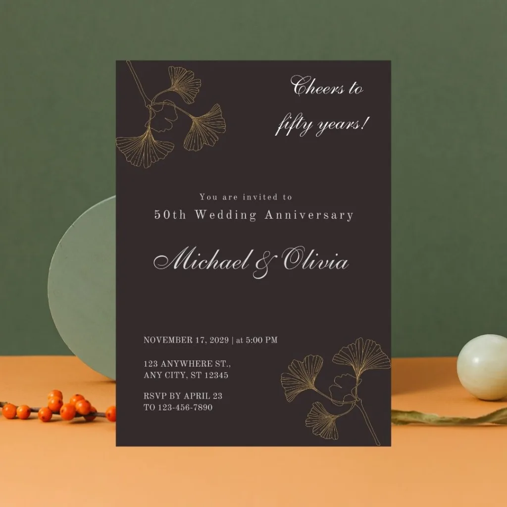 Modern Classic Wedding Anniversary Invitation - DesignGenix