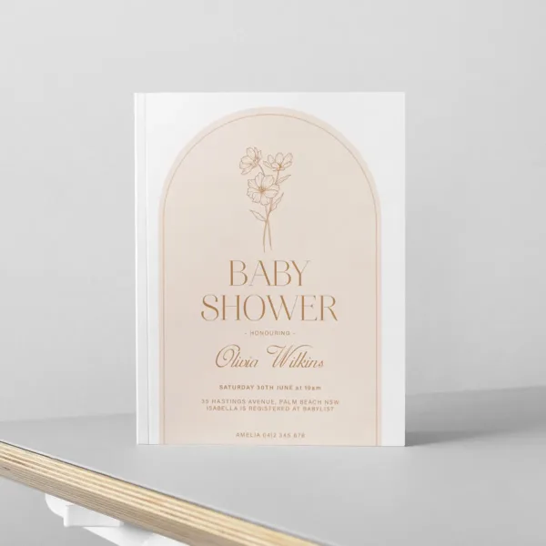 Elegant Floral Baby Shower Invitation - DesignGenix