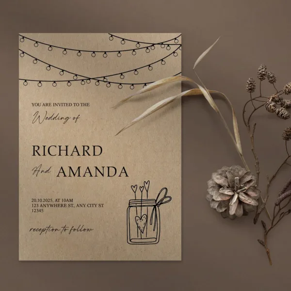 Rustic Charm Wedding Invitation - DesignGenix