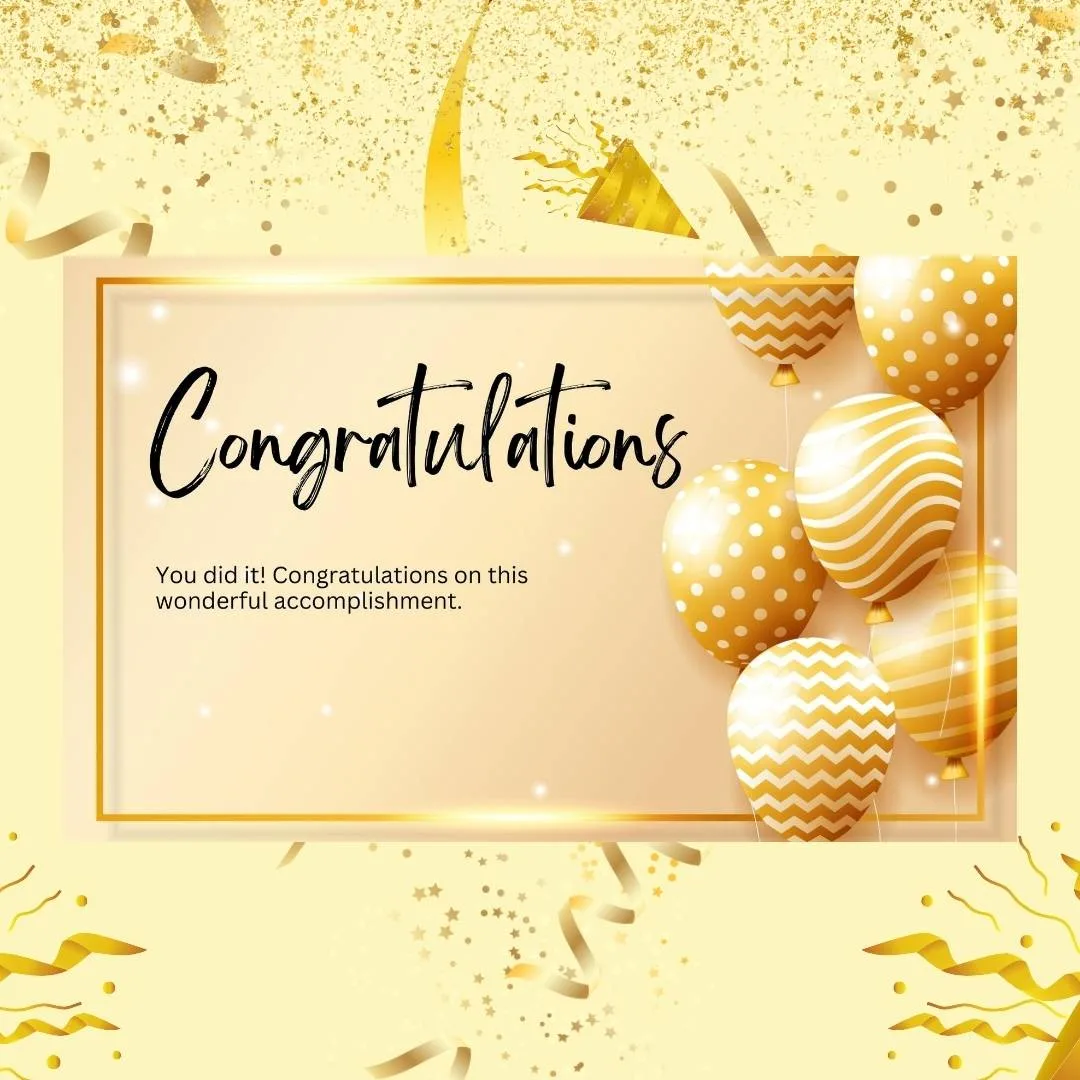 Cream Orange Simple Congratulations Card - DesignGenix