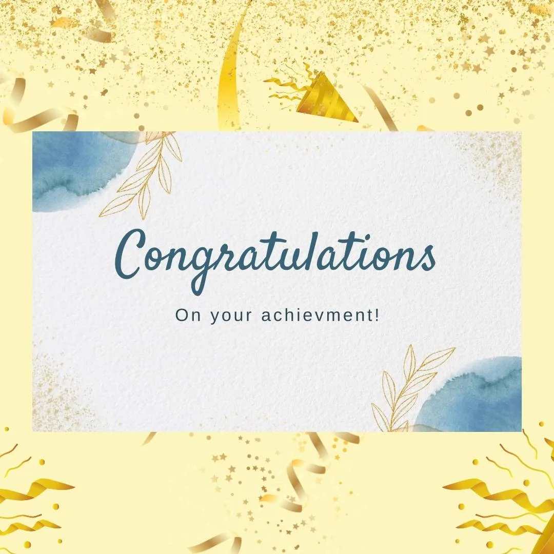 Elegant Gold and Blue Watercolor Congratulations Card - DesignGenix
