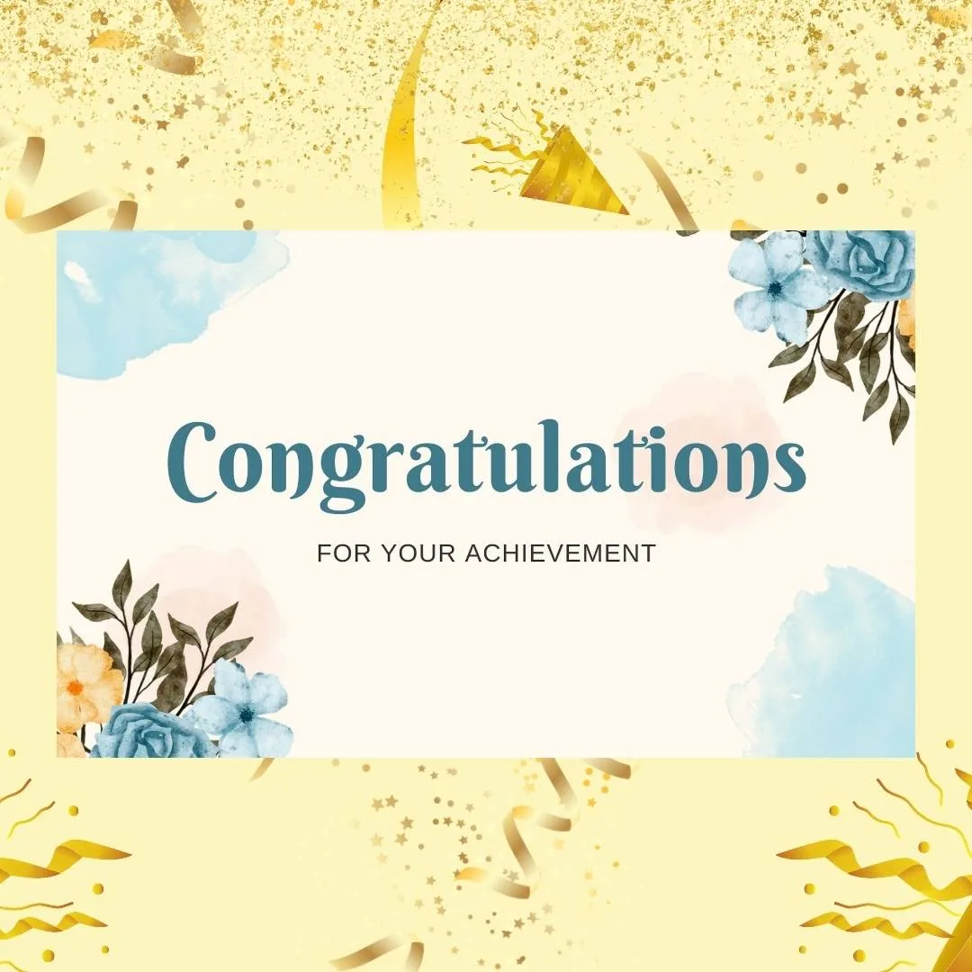 Blue and Cream Watercolor Congratulations Card - DesignGenix