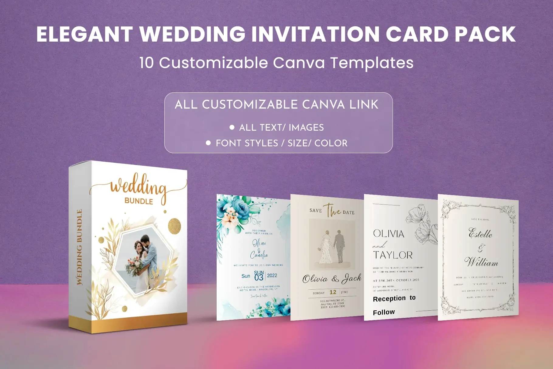 Wedding Invitation Card Pack - DesignGenix